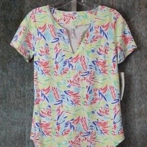 Lulu-B | Tops | Womens Lulu B Short Sleeve Shirt Colorful Comfy ...